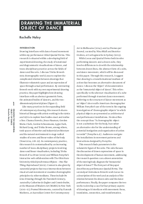 (PDF) Drawing the Immaterial Object of Dance