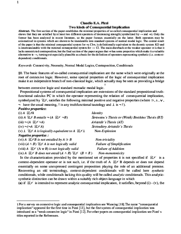 (PDF) Two kinds of Consequential implication