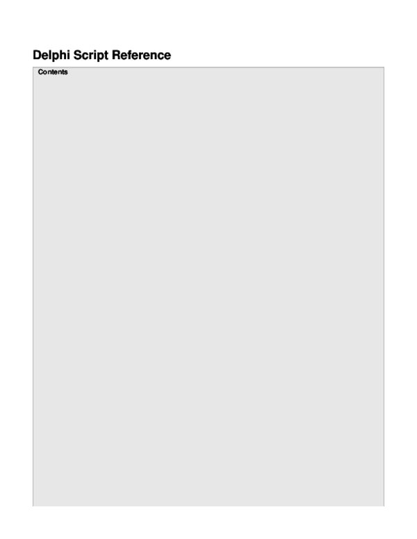 Pdf Delphi Script Reference 5754