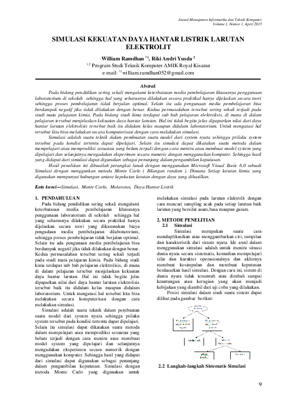 (PDF) SIMULASI KEKUATAN DAYA HANTAR LISTRIK LARUTAN ELEKTROLIT