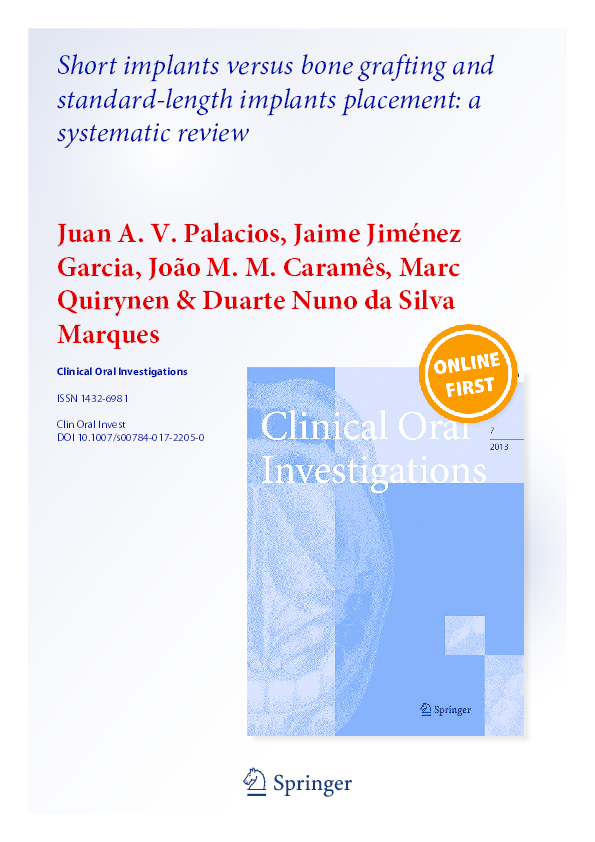 (PDF) Short implants versus bone grafting and standard-length implants ...