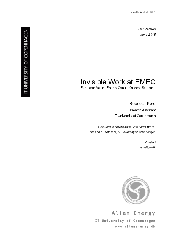 (PDF) Invisible Work at EMEC