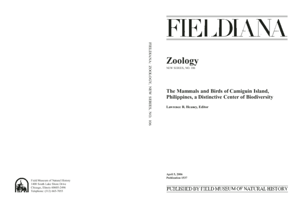 (PDF) The Mammals and Birds of Camiguin Island, Philippines, a ...