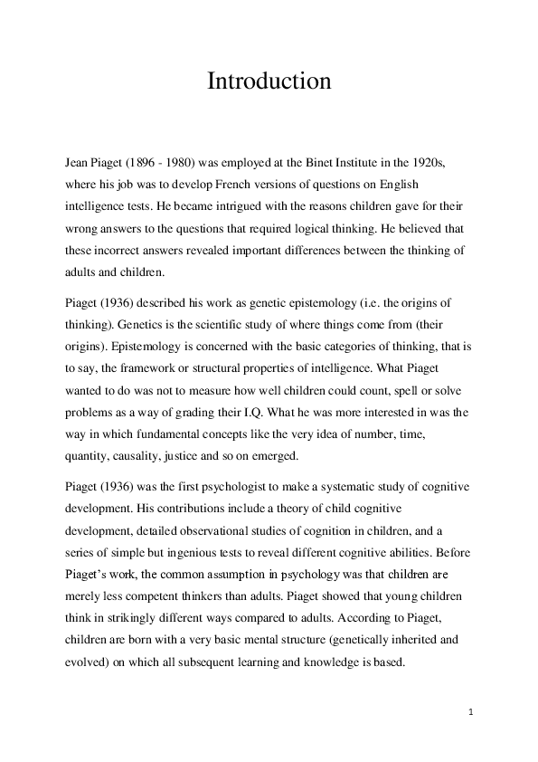 (PDF) Jean Piaget