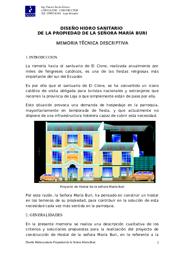(DOC) DISEÑO HIDRO SANITARIO DE LA PROPIEDAD DE LA SEÑORA MARÍA BURI ...