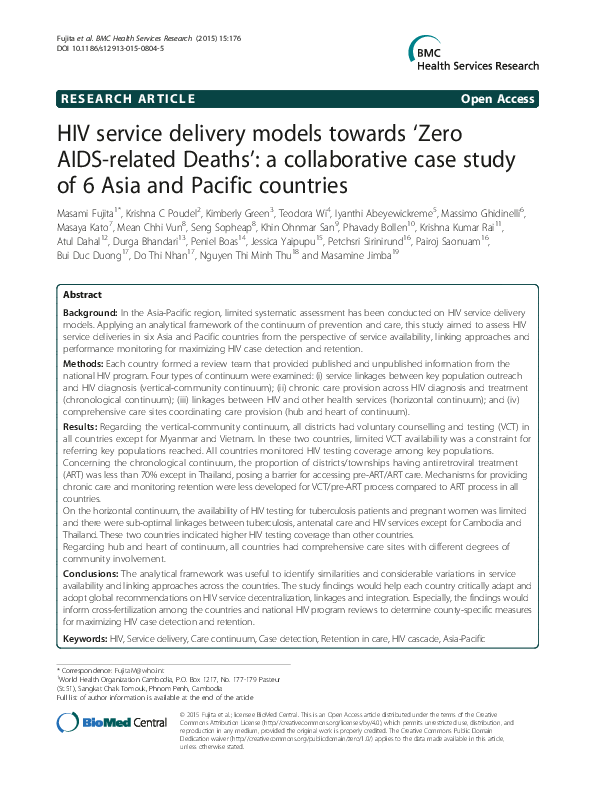 Pdf Hiv Service Delivery Models Towards ‘zero Aids Related Deaths A
