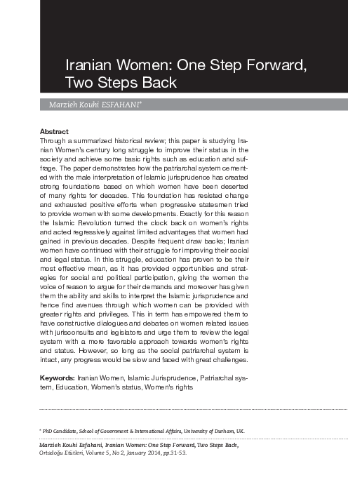 (PDF) Iranian Women: One Step Forward, Two Steps Back