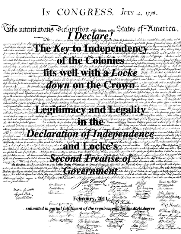 (PDF) Bachelor’s Essay: Legitimacy and Legality in the Declaration of ...