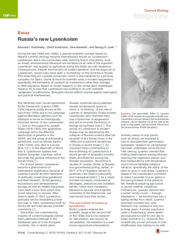 (PDF) Ryssia's new Lysenkoism.pdf