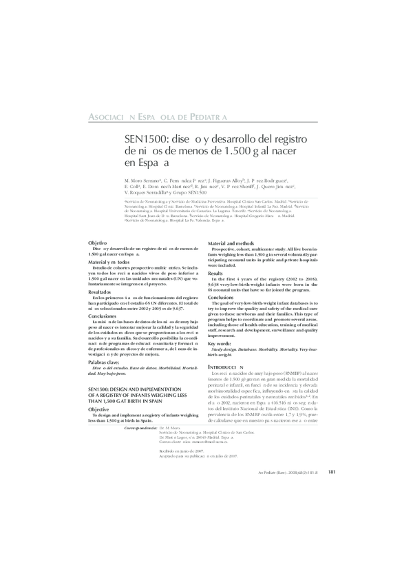 (PDF) SEN1500: diseño y desarrollo del registro de niños de menos de 1. ...