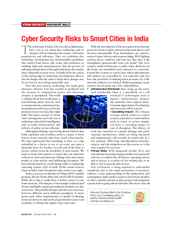 (PDF) Cyber Security Risks to Smart Cities in India