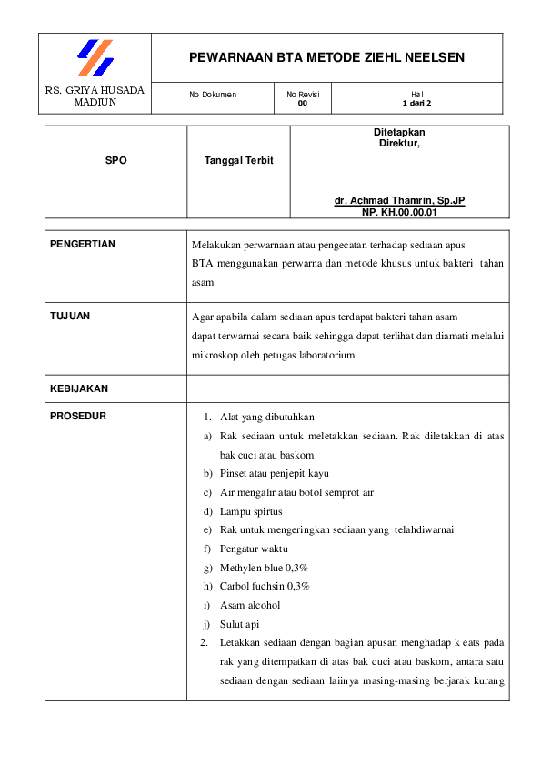 (DOC) SPO Pewarnaan sediaan