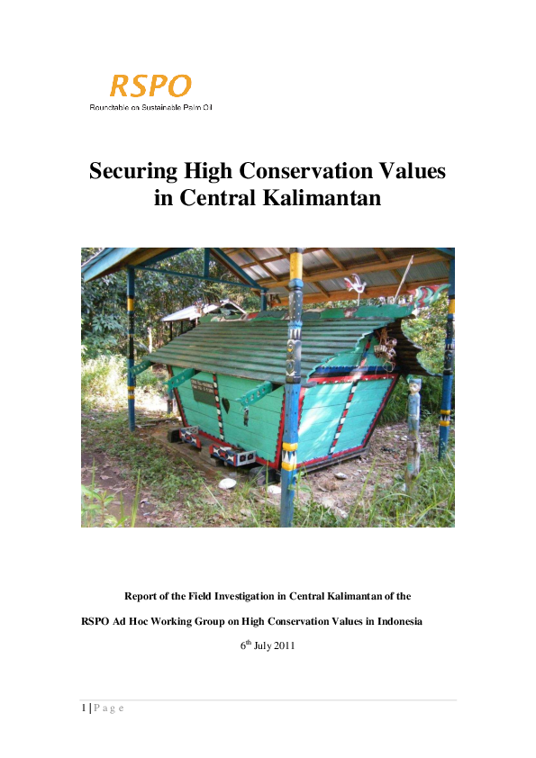 (PDF) Securing High Conservation Values in Central Kalimantan Report of ...