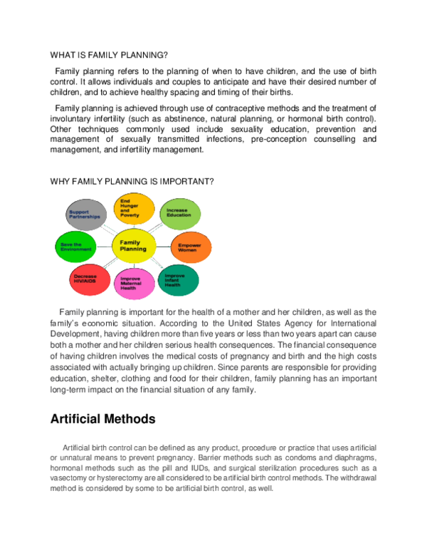 (DOC) WHAT IS FAMILY PLANNING