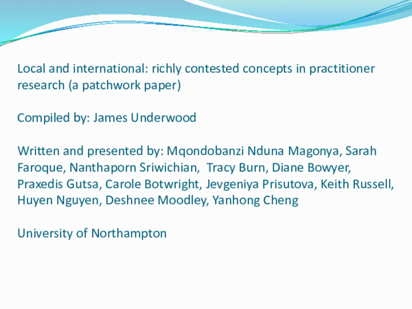 (PPT) Local and international: richly contested concepts in ...