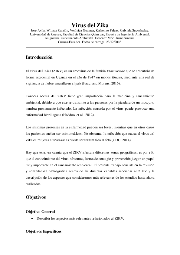 (DOC) Virus del Zika