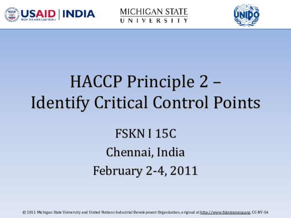 (PDF) HACCP Principle 2 – Identify Critical Control Points