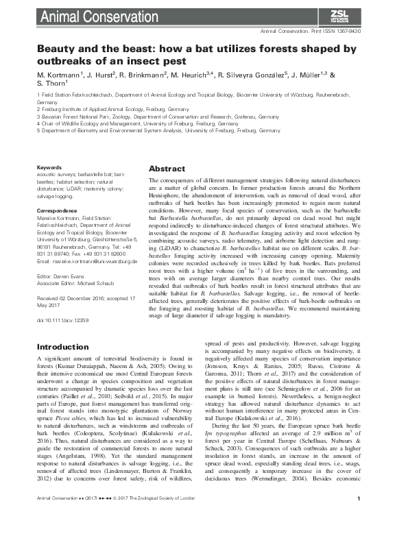 (PDF) Beauty and the beast: how a bat utilizes forests shaped by ...