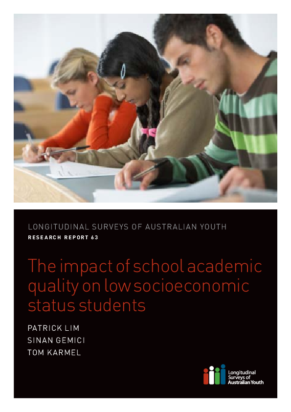 (PDF) The impact of school academic quality on low socioeconomic status ...