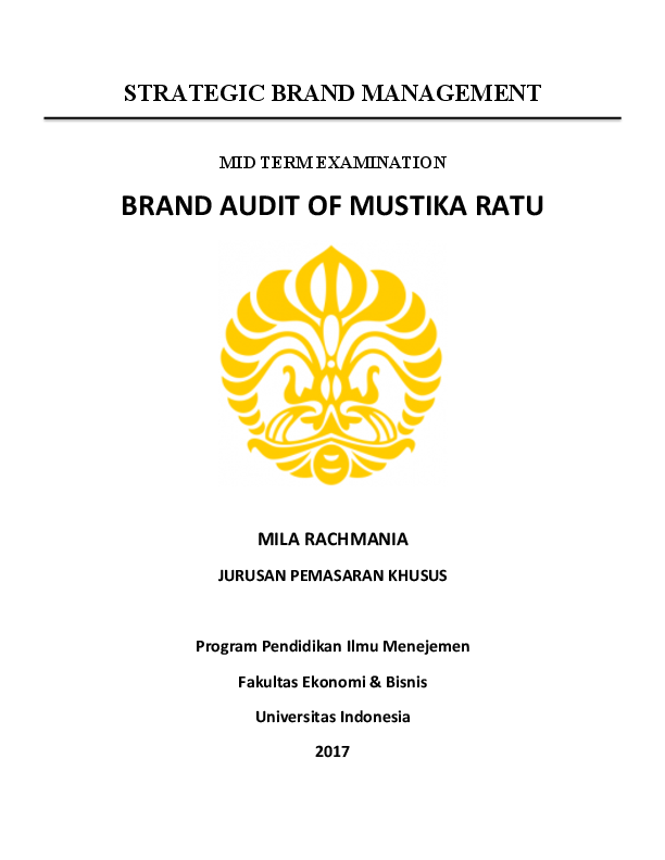 (PDF) BRAND AUDIT OF MUSTIKA RATU
