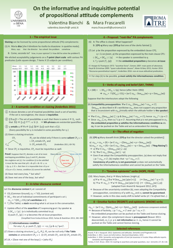 (PDF) On the informative and inquisitive potential of propositional attitude complements ...