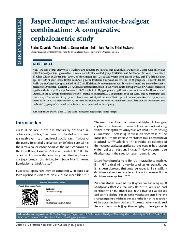 (PDF) Jasper Jumper and activator-headgear combination: A comparative ...