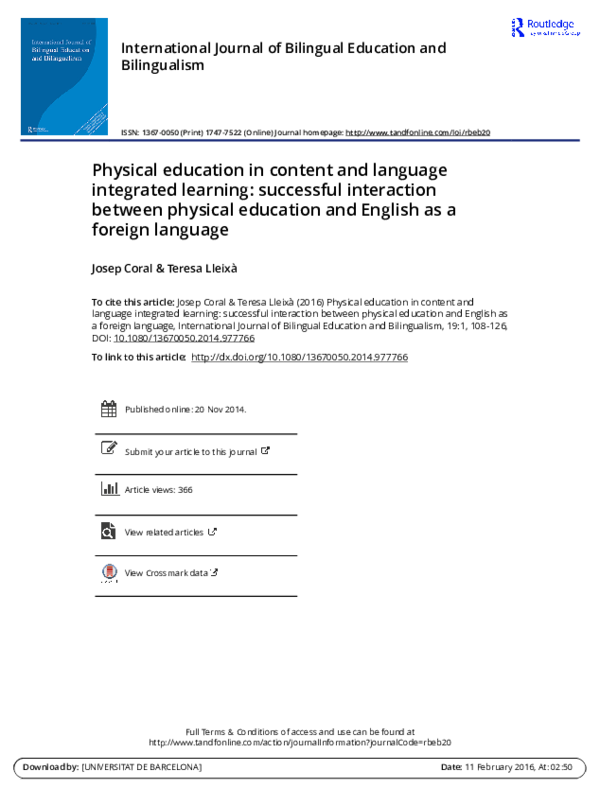 (PDF) International Journal of Bilingual Education and Bilingualism ...