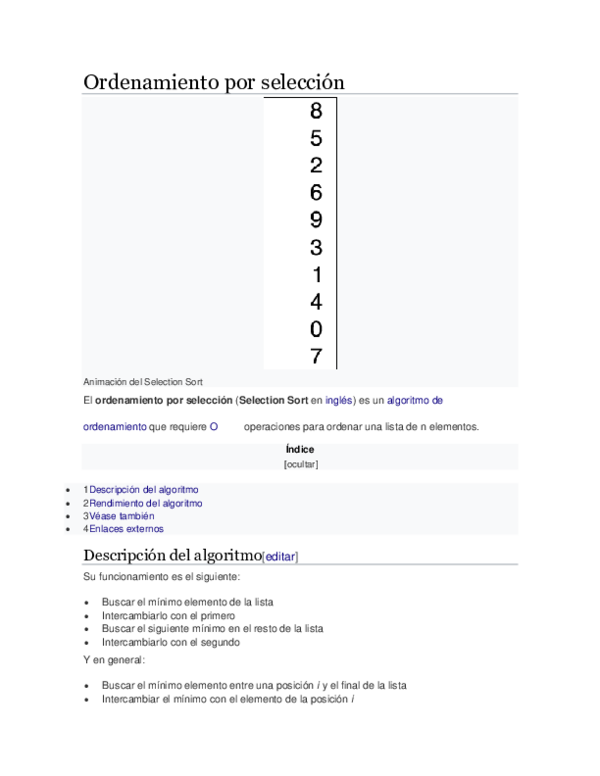(DOC) Ordenamiento por selección