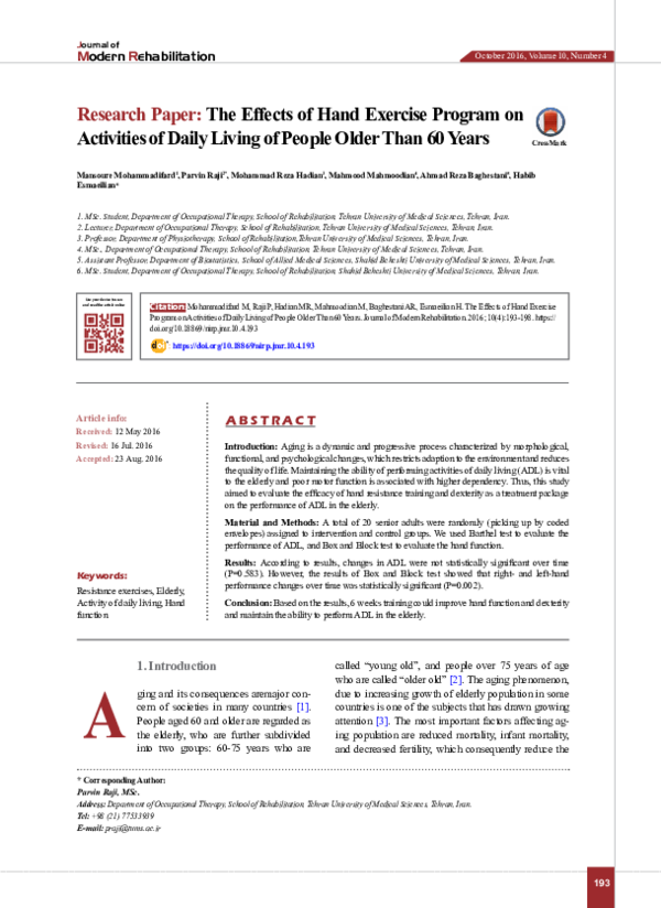 (PDF) Research Paper: The Effects of Hand Exercise Program on ...