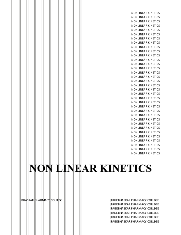 (DOC) NON LINEAR KINETICS