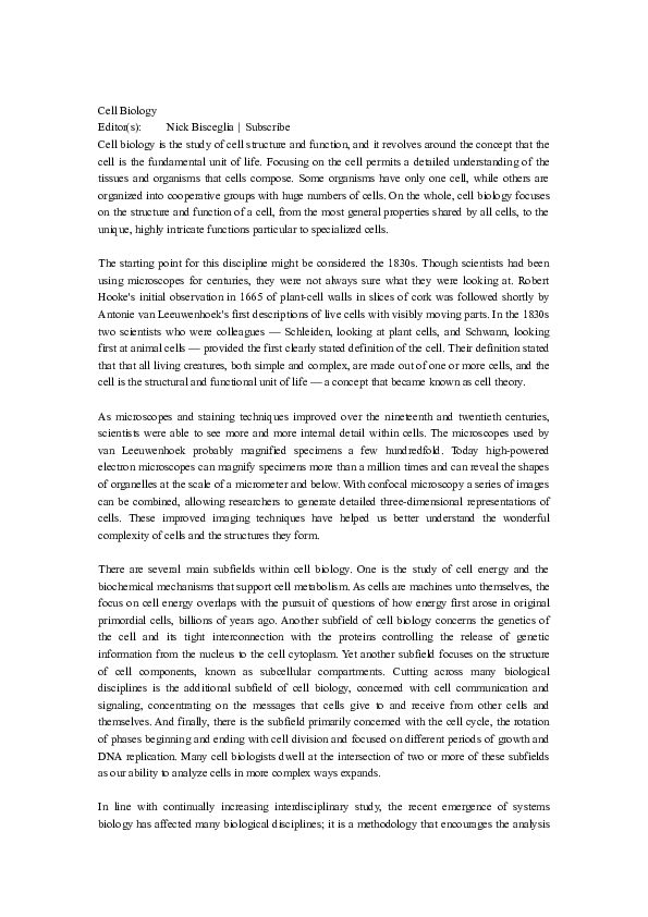 (DOC) cell biology.doc