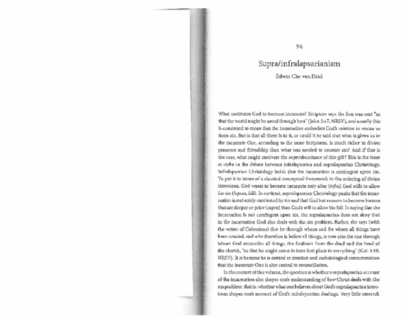 (PDF) Supralapsarian Christology and the Atonement