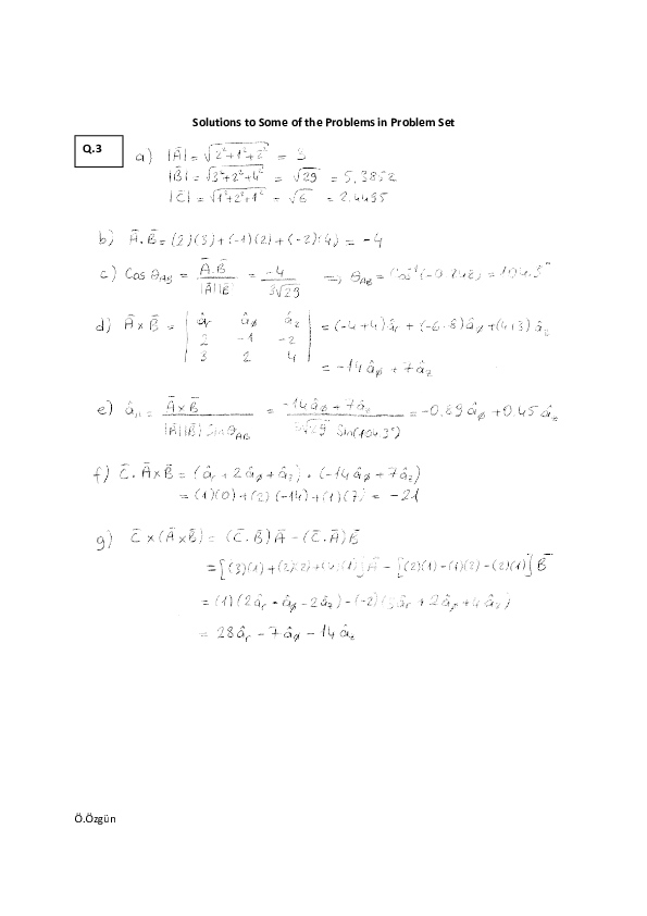 Pdf Solutions To Some Of The Problems In Problem Set Mrusdu Pehlivan
