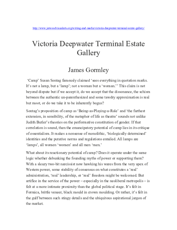 (PDF) Victoria Deepwater Terminal Estate Gallery