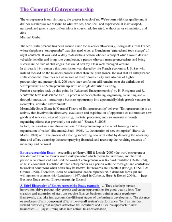 (DOC) The Concept of Entrepreneurship | Mugizi Aloysius - Academia.edu