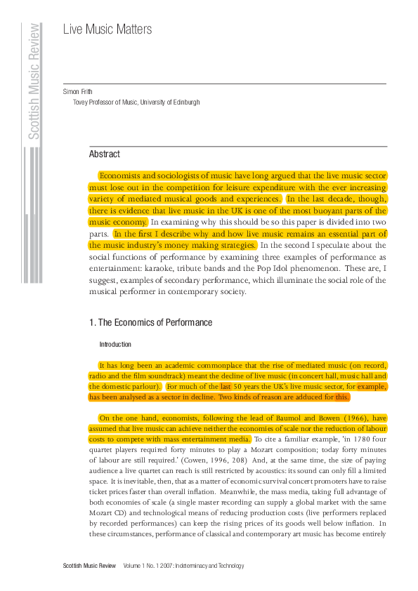 (PDF) Why live music matters