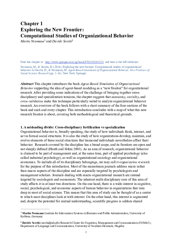 (PDF) Exploring the New Frontier: Computational Studies of ...