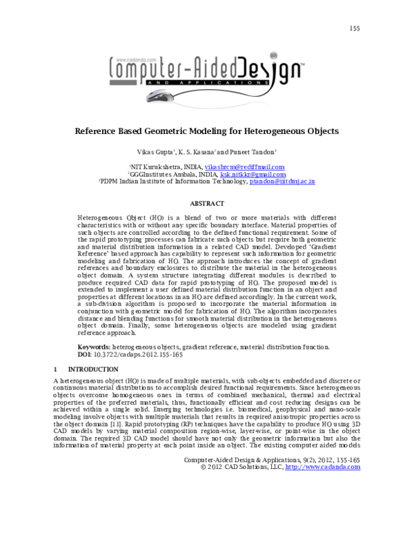 (PDF) Reference Based Geometric Modeling for Heterogeneous Objects