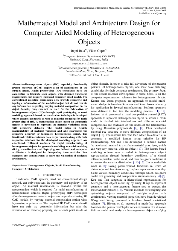 Pdf Mathematical Model And Architecture Design For Computer Aided