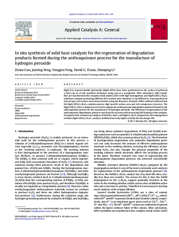 (PDF) In situ synthesis of solid base catalysts for the regeneration of ...