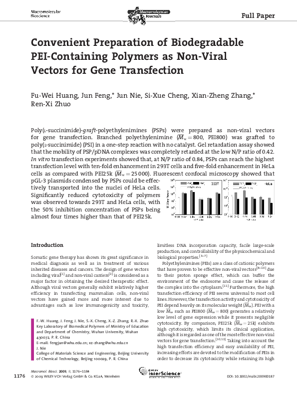 (PDF) Convenient Preparation of Biodegradable PEI-Containing Polymers ...