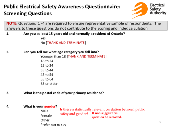 (PDF) Public Electrical Safety Awareness Questionnaire: Screening Questions