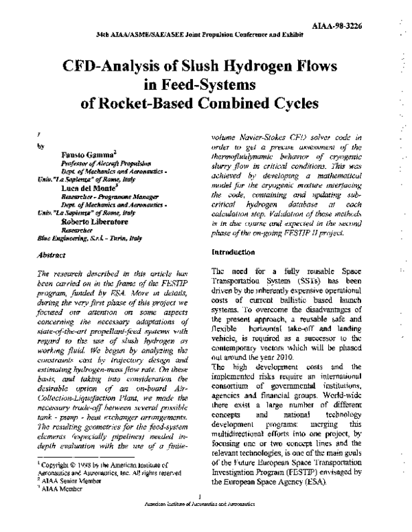 (PDF) CFD-analysis of slush hydrogen flows in feed-systems of rocket ...
