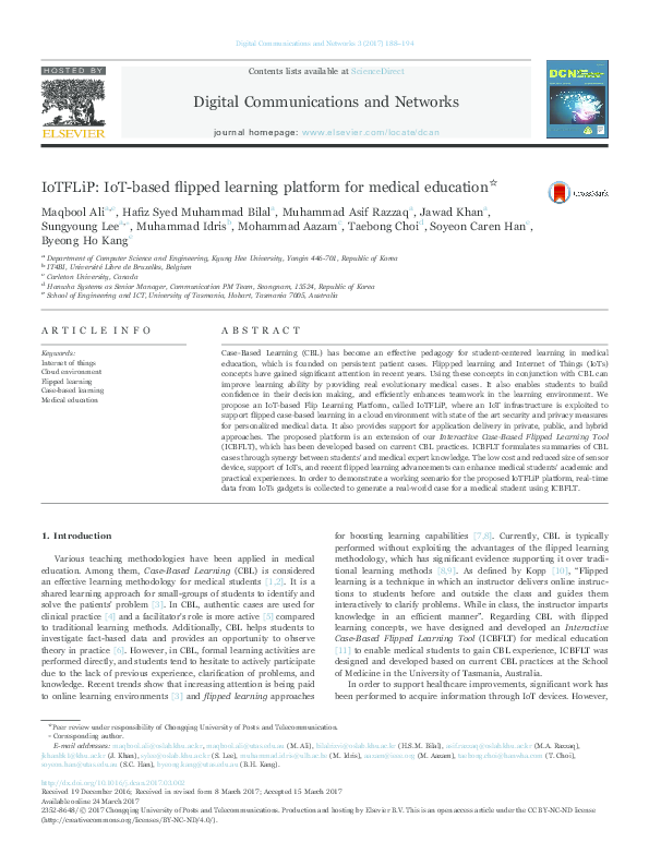 (PDF) IoTFLiP: IoT-based flipped learning platform for medical education