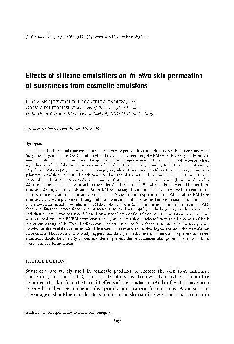 (PDF) Effects of silicone emulsifiers on in vitro skin permeation of ...