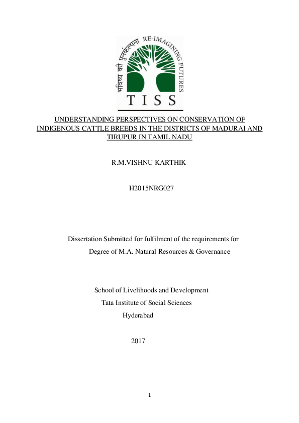 (PDF) UNDERSTANDING PERSPECTIVES ON CONSERVATION OF INDIGENOUS CATTLE BREEDS IN THE DISTRICTS OF ...