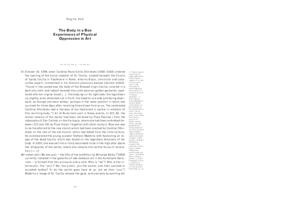 (PDF) The Body in a Box. Experiences of Physical Oppression in Art, 2010
