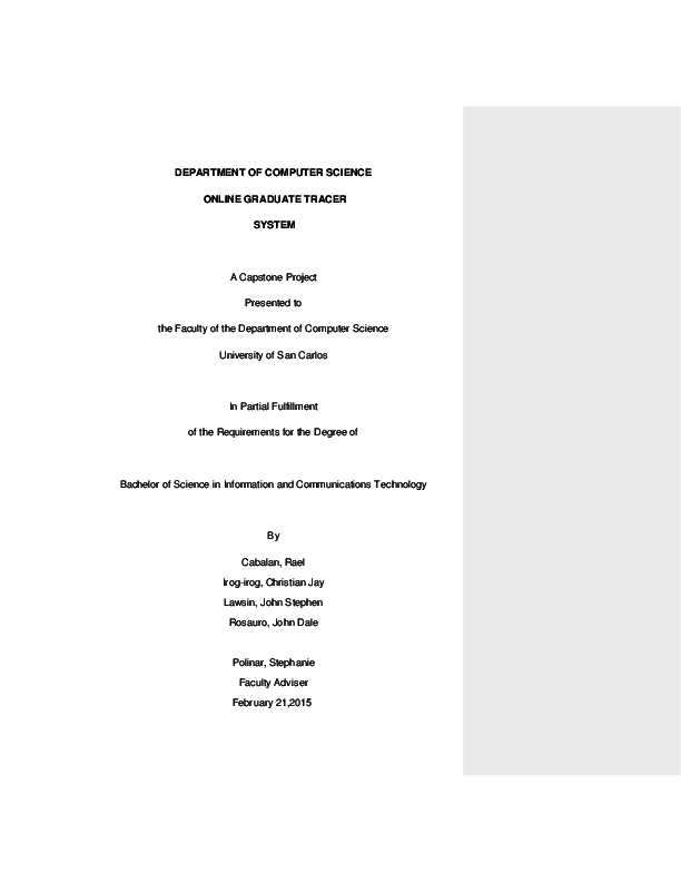 (DOC) University of San Carlos Online Graduate Tracer System (Full ...