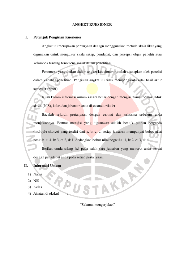 (PDF) ANGKET KUESIONER
