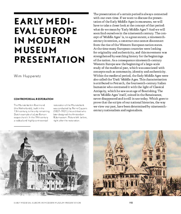 (PDF) EARLY MEDI­EVAL EUROPE IN MODERN MUSEUM PRESENTATION